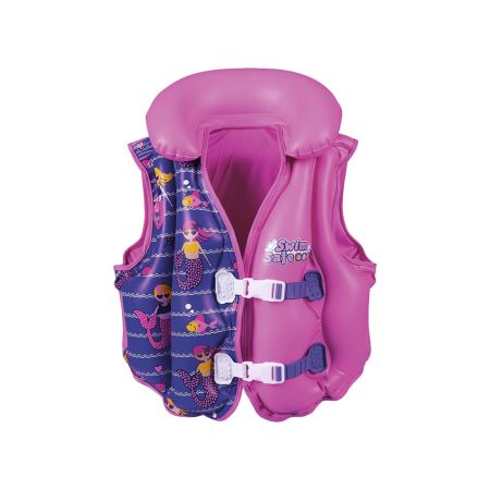 Bestway Little Kids Inflatable Swim Life Vest 3+ Years - Pink - Makhsoom