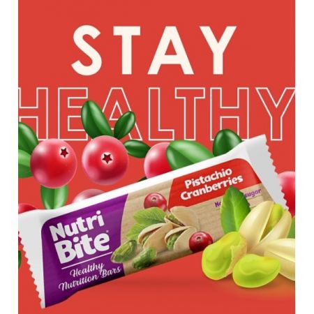 Nutri Bite Healthy Pistachio Cranberries Nutrition Bar 40 g - Makhsoom