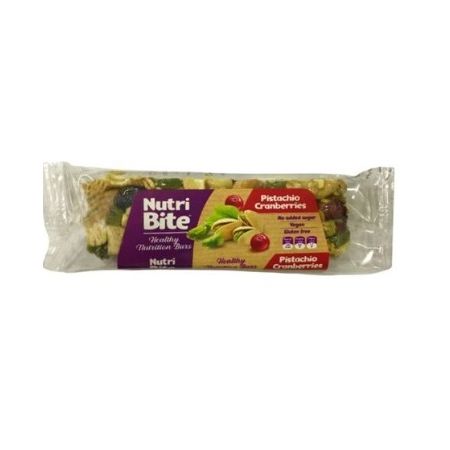 Nutri Bite Healthy Pistachio Cranberries Nutrition Bar 40 g - Makhsoom