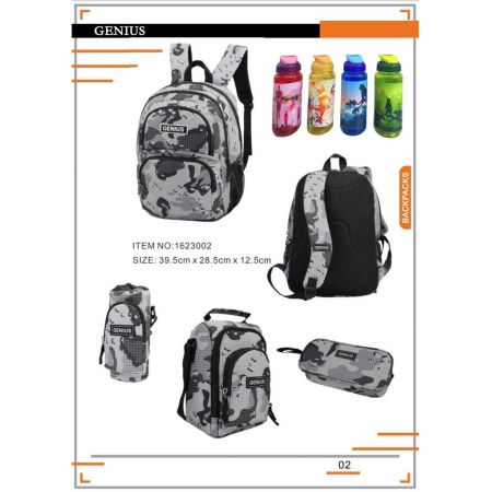 Genius School Bag Set of 5 Pcs 1623002 - 16 Inch - Makhsoom