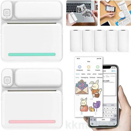 Mini Portable Printer Wireless Bluetooth 200 DPI - Makhsoom