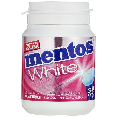 Mentos Gum White Tutti Frutti SF 1 Jar 38 Pcs - Makhsoom