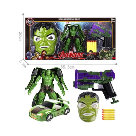 Hulk Action Figure Transformer With Face Mask And Nerf Gun 3+ Years ...