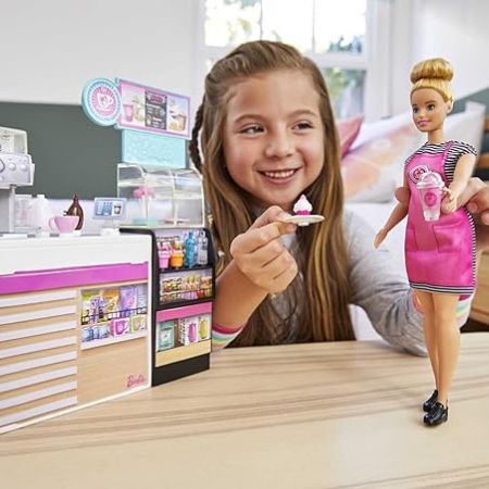 Barbie Coffee Shop with Doll 3+ Years - Makhsoom