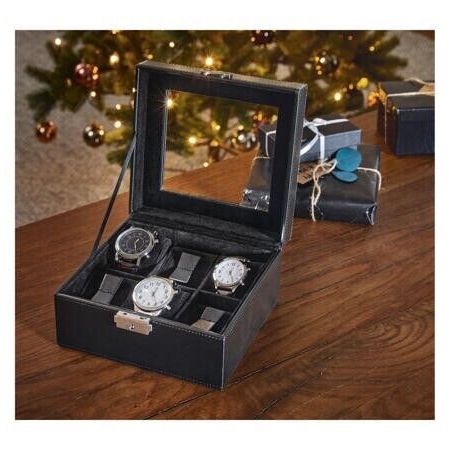 Auriol Square Watch Display Box Faux Leather With Velvet Protects With ...