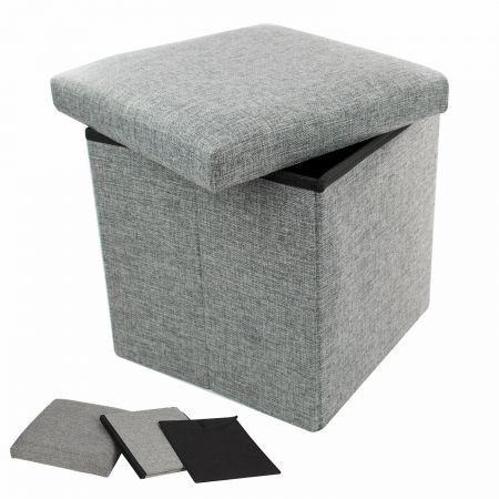 Storage Stool Box With Lid 39 x 39 x 39 cm - Makhsoom