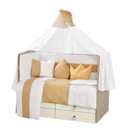 Aras Bebe Baby Bedding Full Set For Baby Bed - Grey - Makhsoom