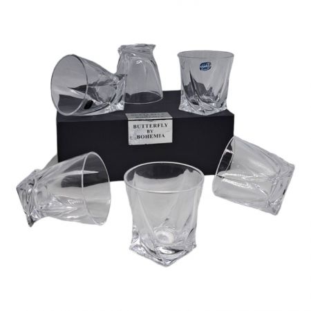 Butterfly Set of Cystal Cups 320 - 6 Pieces - 290 ml - Makhsoom