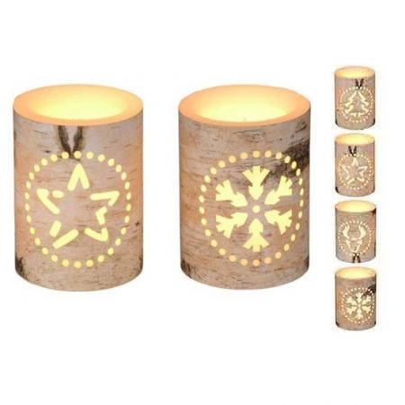 LED Candle With Print Assorted Design 1 Pc - 15 cm - Makhsoom