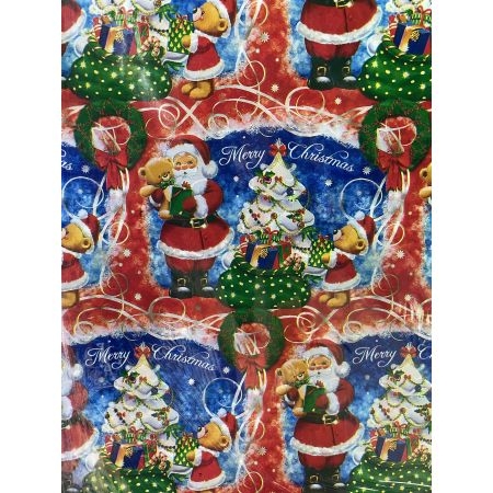Santa Claus Wrapping Paper - Blue - Makhsoom