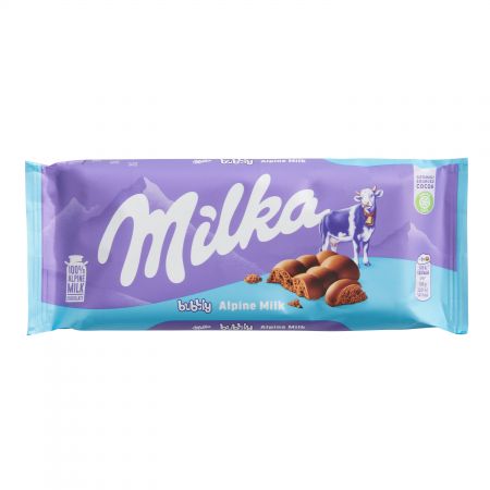 Milka Bubbly Alpine Milk Chocolate Bar 100 g - Makhsoom