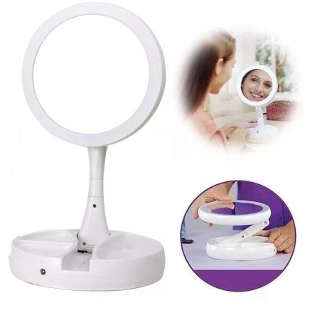 My Fold Jin Ge JG-988 Lighted Foldable MakeUp Mirror - Makhsoom