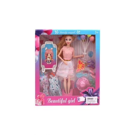 Beautiful Girl Doll With Ballons 3+ Years - 32 x 28 x 5 cm - Makhsoom