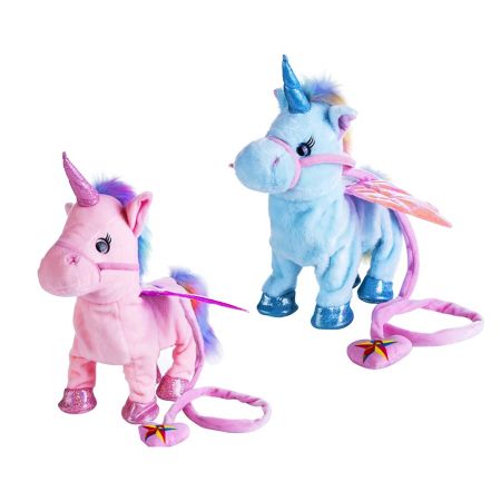 Electric Walking Unicorn Plush Toy 3+ Years - 25 x 17 x 12 cm - Blue ...