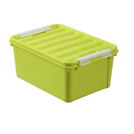 Plastic Storage Slide Box With Lid & Wheels 45 x 33 x 26 cm - Green ...
