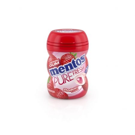 Mentos Pure Fresh Strawberry Nano 1 Jar 10 Gums - Makhsoom