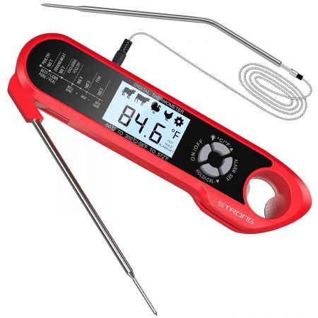 Dual Probe Digital Food Thermometer with Backlight & Calibration Full ...