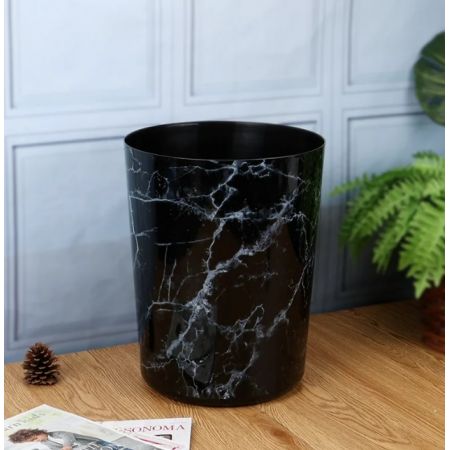Plastic Marble Waste Bin 5 L - White - Makhsoom