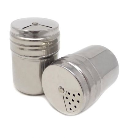 Stainless Steel Salt Or Pepper Shaker With Rotating Cover - Makhsoom