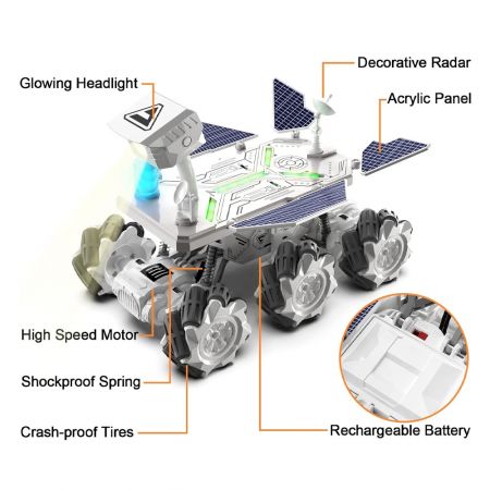 Mars Rover Remote Control Astronaut Explorer Vehicle 10+ Years - 28.7 x ...