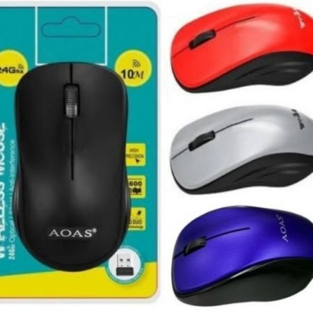 AOAS Optical Wireless Mouse. 2.4GHz - White - Makhsoom