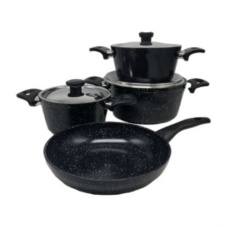 Top Chef Set of Cookware Black - 7 Pcs - Makhsoom