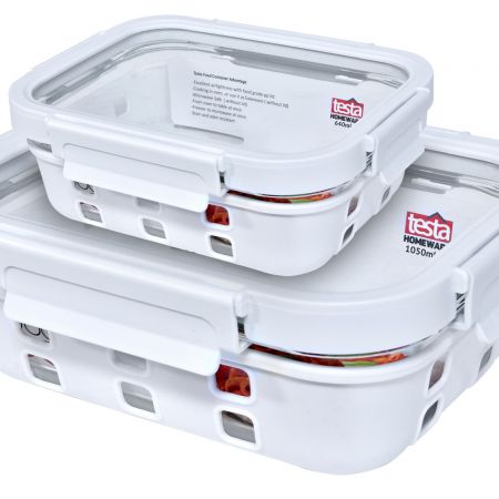 Testa Set of High End Borosilicate Glassware Rectangular Food Container ...