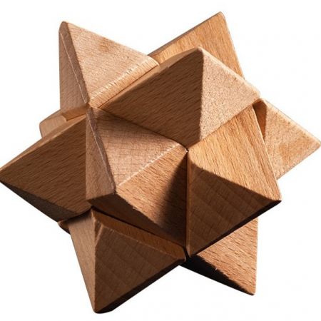 Buzzles 3D Interlocking Wooden Jigsaw Puzzle Single Star - 7 x 7 x 5.5 ...