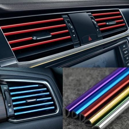 Set of Car Air Conditioner Grill Decoration Strips - 10 Pcs - Red ...