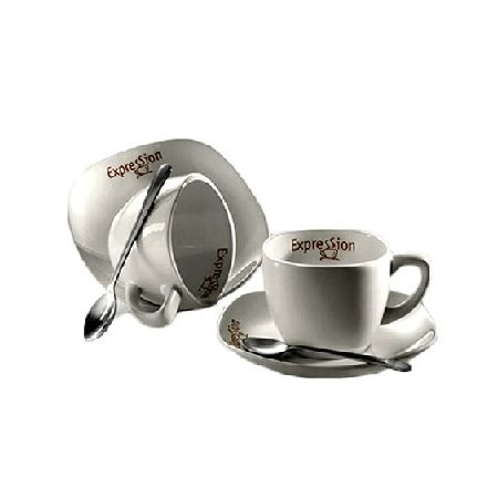 Delonghi Set Of Expression Ceramic Cappuccino Cups 2 Cups + 2 Plates ...