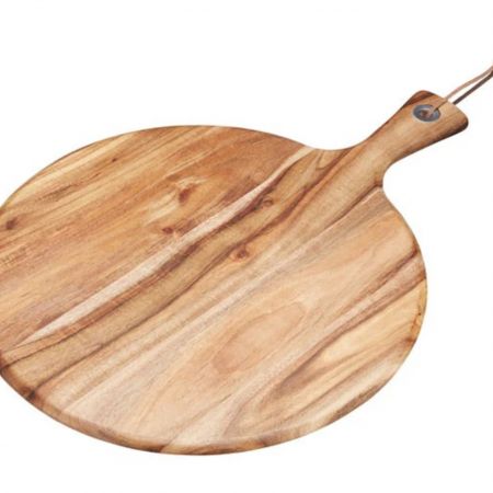 KitchenCraft Natural Elements Acacia Wood Round Serving Paddle Board ...
