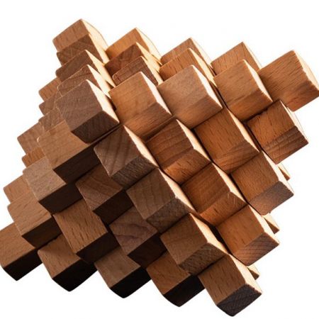 Buzzles 3D Interlocking Wooden Jigsaw Puzzle Block Knot Grance - 7 x 7 ...