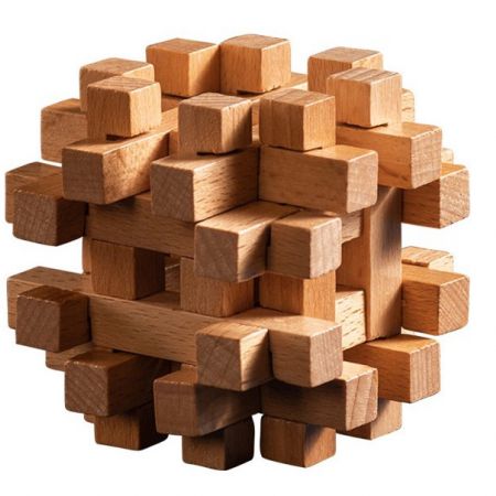 Buzzles 3D Interlocking Wooden Jigsaw Puzzle Magic Blocks - 7 x 7 x 5.5 ...