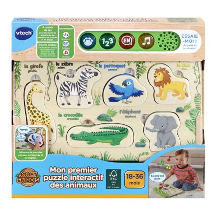 Vtech My First Interactive Animal Puzzle French Version 18+ Months ...