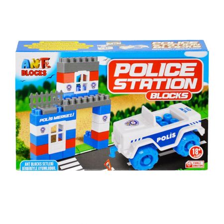 Ant Blocks 40 Piece Police Station Block Set 3+ Years - 29.3 x 19 x 7 ...