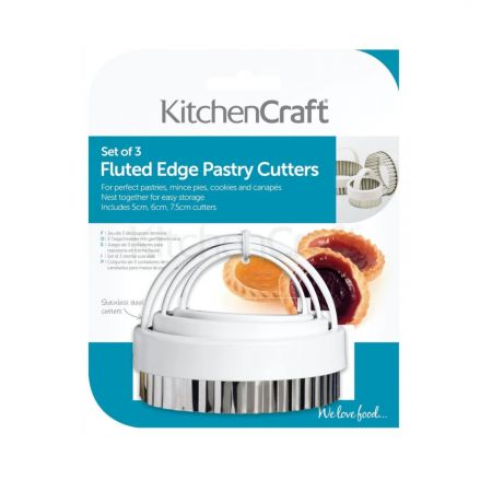 KitchenCraft Set of Fluted Pastry Cutters 3 Pcs - Makhsoom