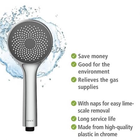 Wenko Watersaving Shower Head Diameter 9.5 cm Chrome - Makhsoom