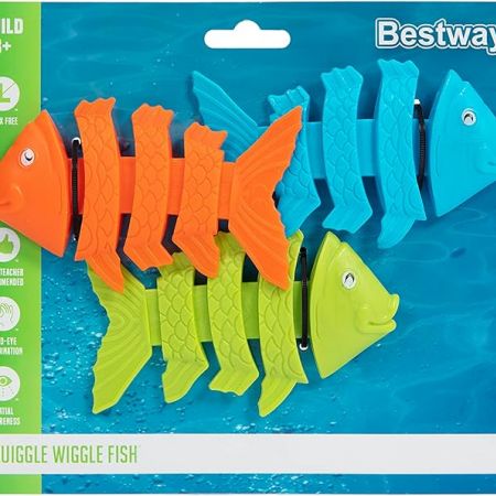 Bestway Set of Dive Fishes Squiggle Wiggle Fish Dive Toys 3+ Years ...