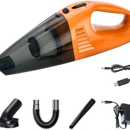 High Power Portable Vacuum Cleaner 6 Pcs Orange - Makhsoom