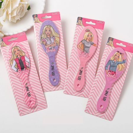 Barbie Print Hair Brush For Kids - Pink - Makhsoom