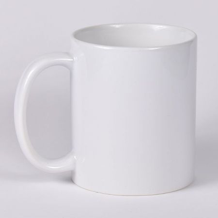 Plain White Ceramic Mug - 350 ml - Makhsoom