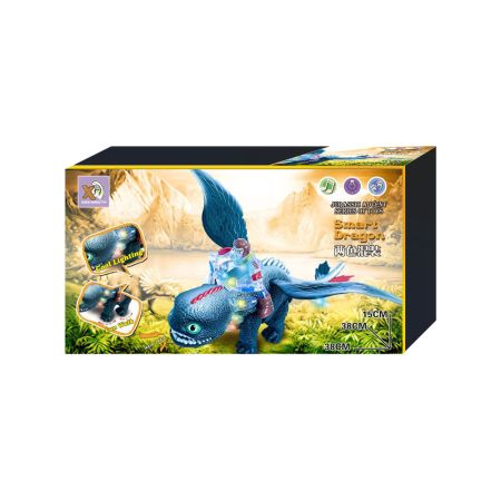 Battery-Powered Musical Dragon Fury With Rider Toy - Makhsoom