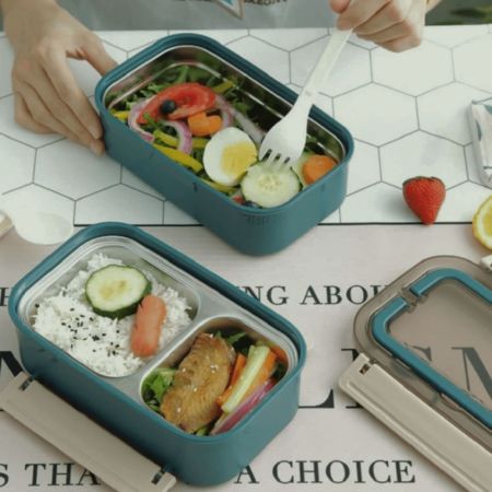 Eco-Friendly Stainless Steel Multi Compartment Lunch Box 10 x 20 x 12 ...
