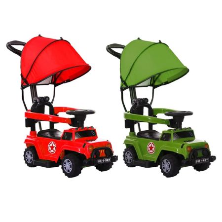 4-Wheel Jeep Push Car With a Canopy - Red - Makhsoom