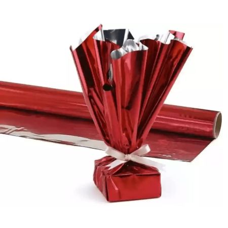 Christmas Wrapping Red Glossy Paper 100 x 70 cm - Makhsoom