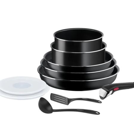 Tefal Set of Ingenio Set Easy On Black Eco Pack - 10 Pcs - Makhsoom