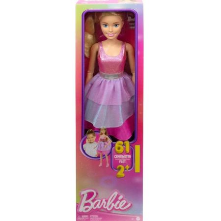 Large Barbie Doll Blond Hair and Shimmery Pink Dress - 28 Inches Tall ...