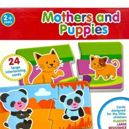 Mothers & Puppies Puzzles 24 Large Interlocking Cards - Makhsoom