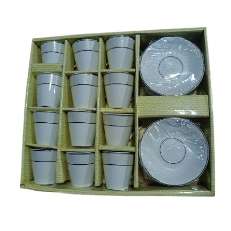 Gebe Set Of Coffee Cups With Saucers 24 Pcs (12 Coffee Cups, 12 Saucers ...