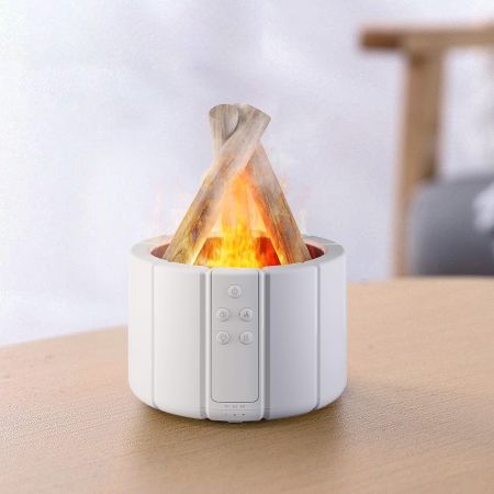 Air Humidifier Aroma Diffuser Ultrasonic Bonfire Flame Light - Makhsoom